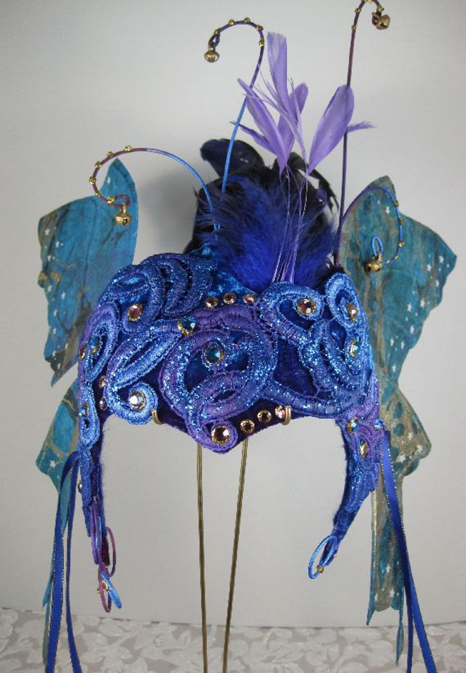 Blue Masquerade Headpiece//masquerade Headpiece Blue// | Etsy