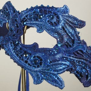 Blue All Lace Masquerade Mask - Etsy