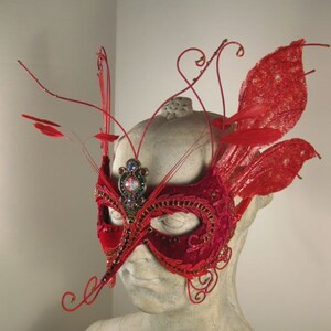 Red Faerie Masquerade Mask - Etsy