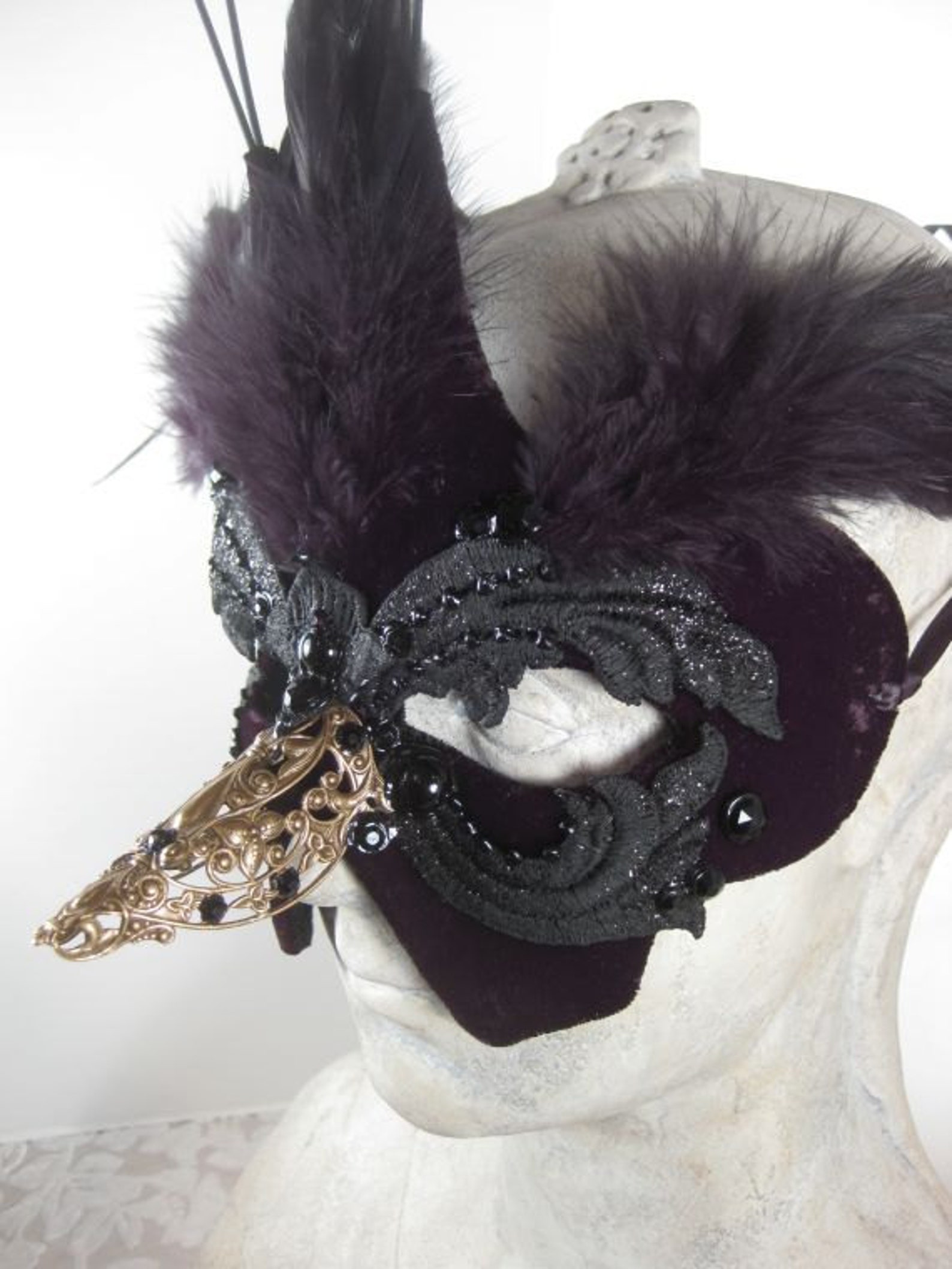 Black Raven Masquerade Mask//black Masquerade Mask//masquerade - Etsy