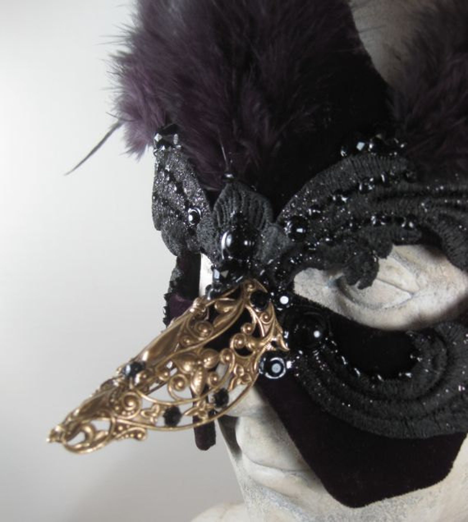 Black Raven Masquerade Mask//black Masquerade Mask//masquerade | Etsy