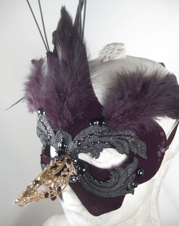 Black Raven Masquerade Mask//black Masquerade Mask//masquerade | Etsy
