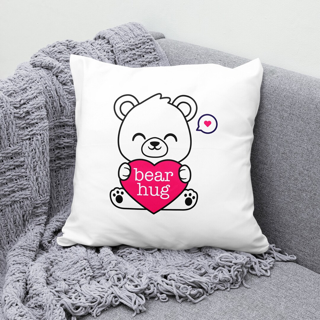 Bear Hug SVG, Teddy SVG, Bear SVG, Text Svg, Circles Svg, Cut File ...