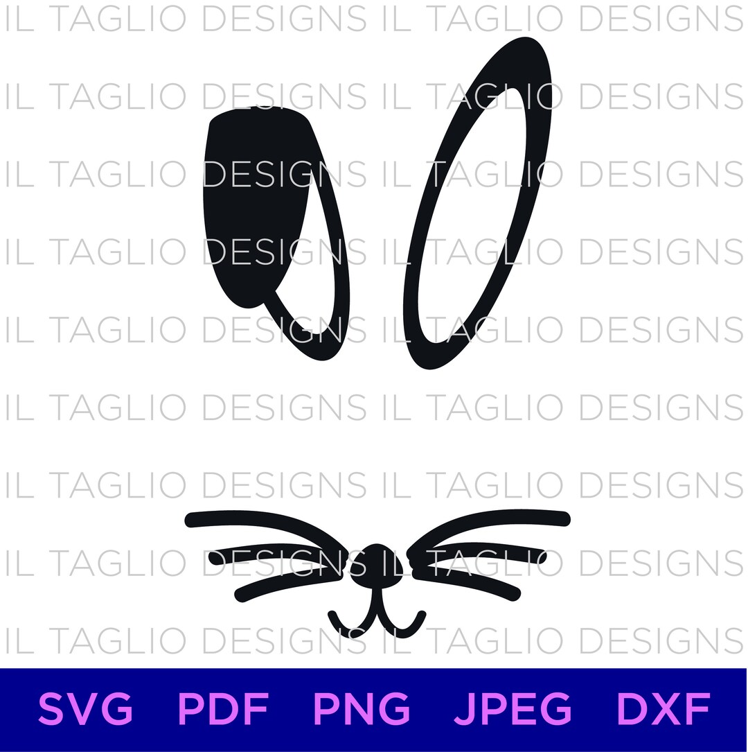 Orejas de conejo SVG, Pascua svg, calcomanía de conejo, personalización ...