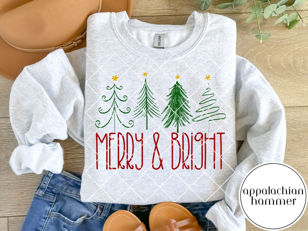 Merry and Bright Bundle Christmas Holiday Christmas Tree - Etsy