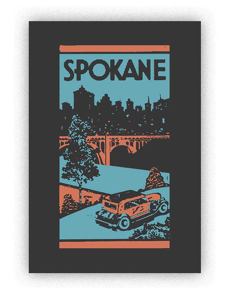 Spokane Sky Line Handmade Screen Print - Etsy