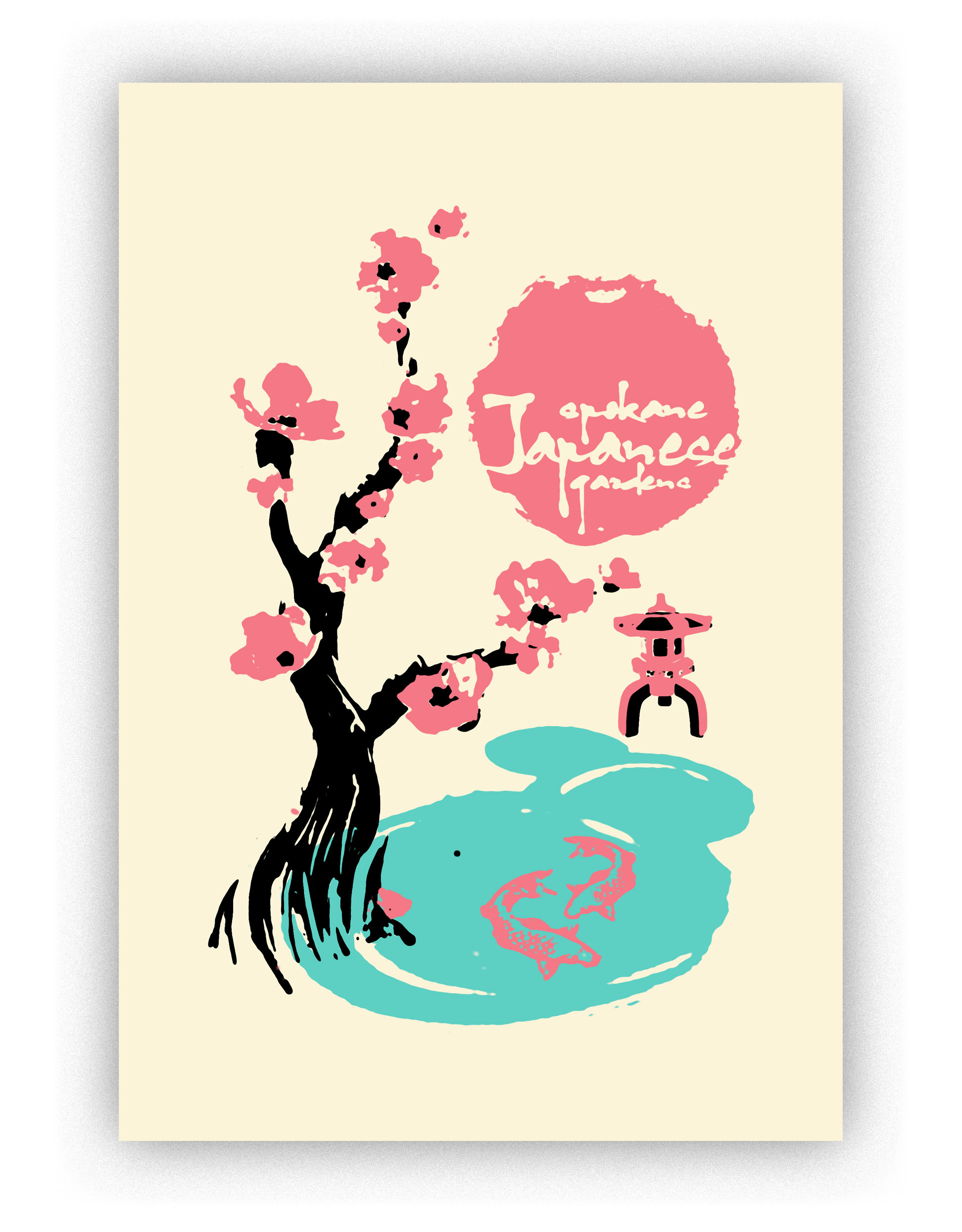 Japanese Garden Handmade Screen Print - Etsy