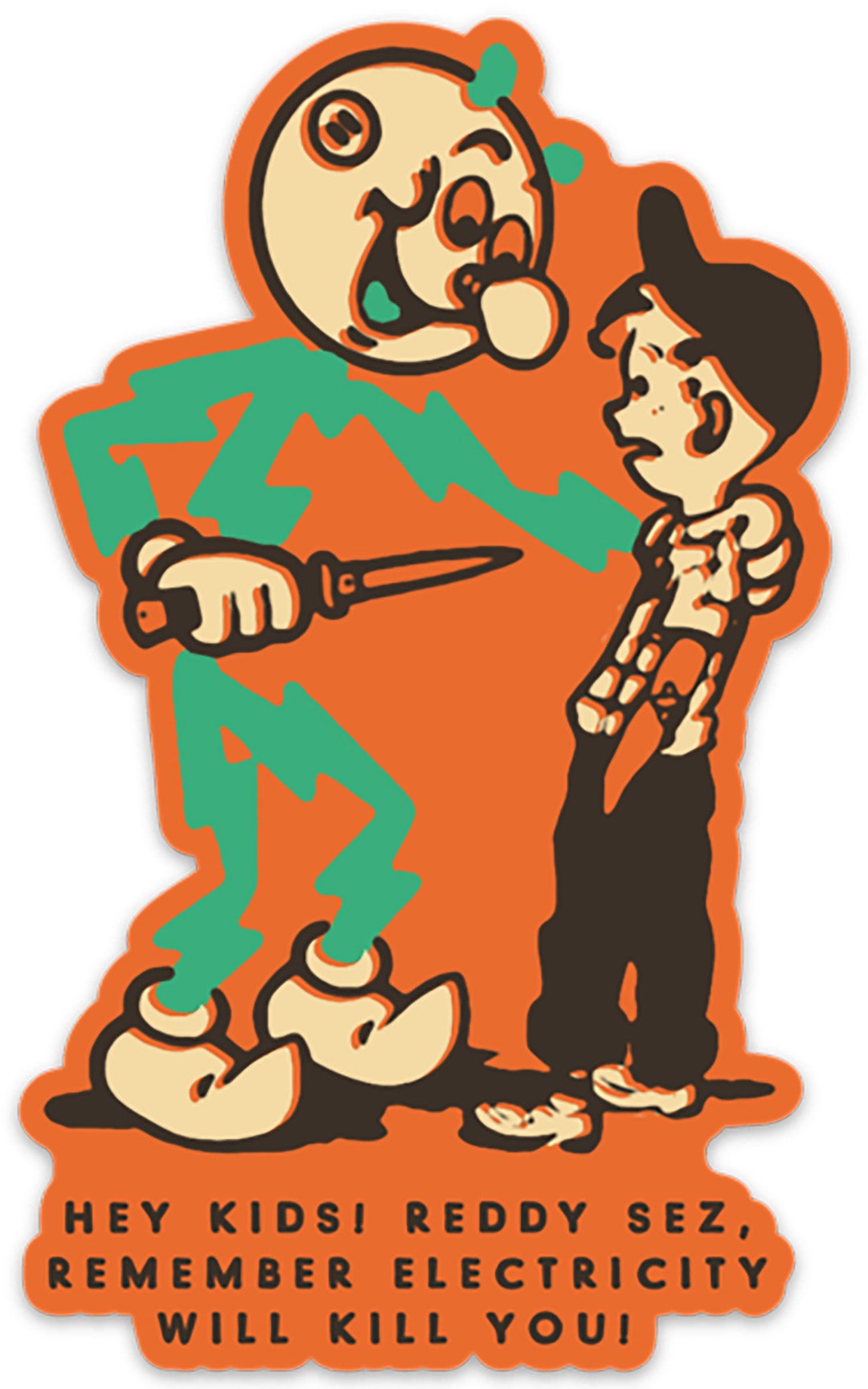 Reddy Kilowatt Kills Sticker - Etsy