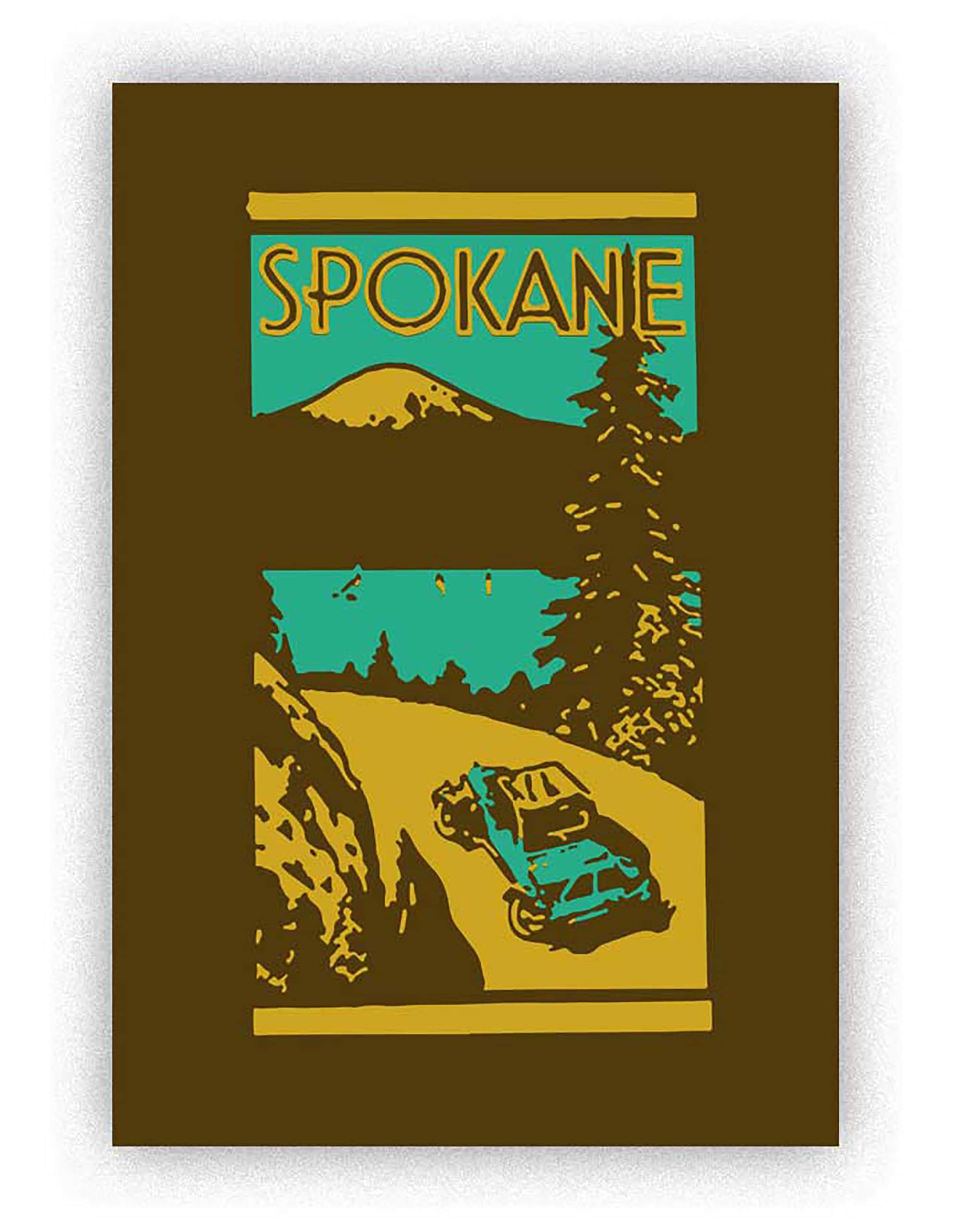 Spokane Mountain View Handmade Screen Print - Etsy