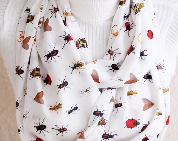 Insects Scarf Bug Infinity Scarf Beetles Ladybug Gifts Moth Scorpion ...