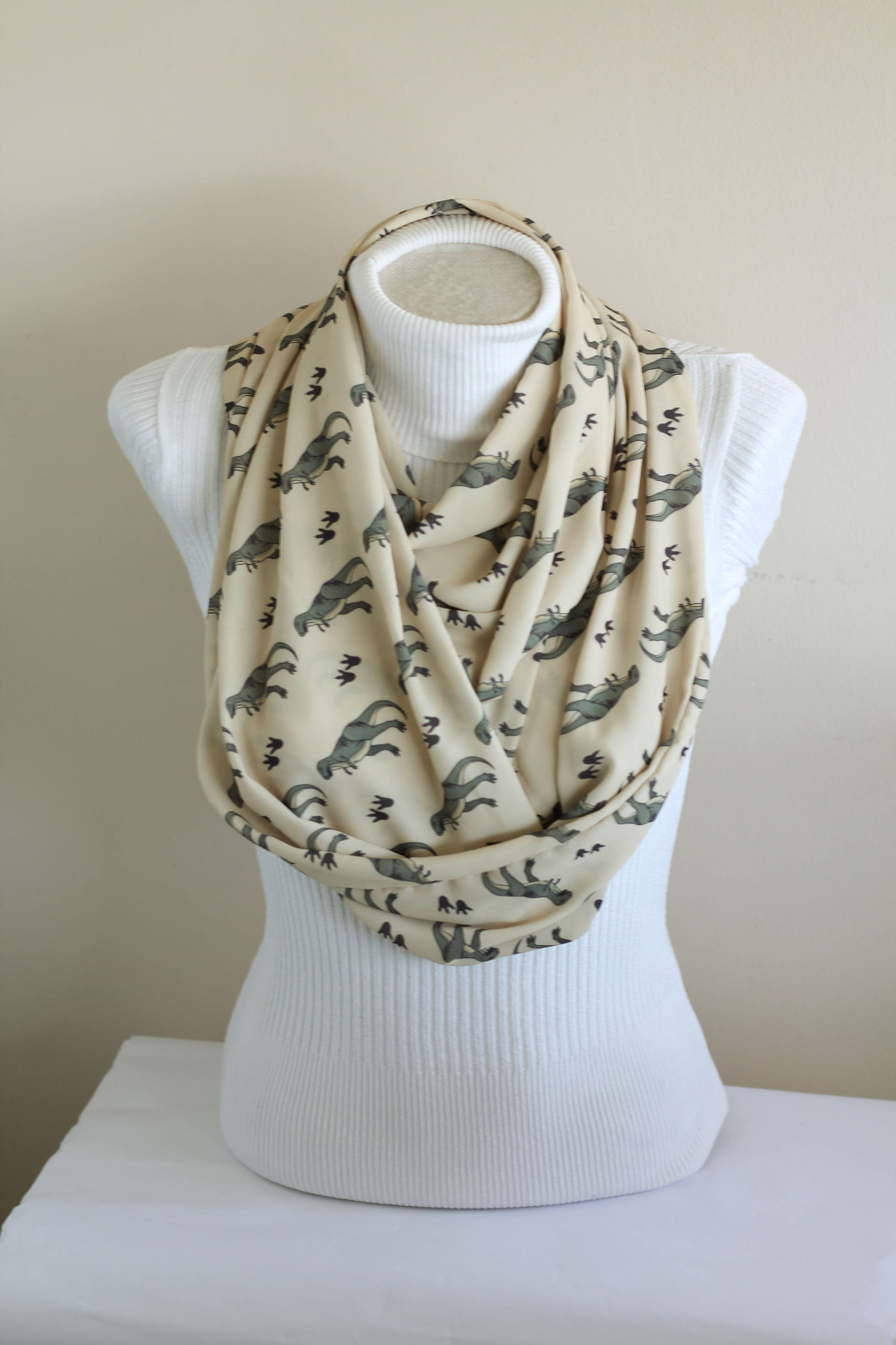 Dinosaur Scarf, T-rex Scarf - Dinosaur Fossil Infinity Scarf Dinosaur ...
