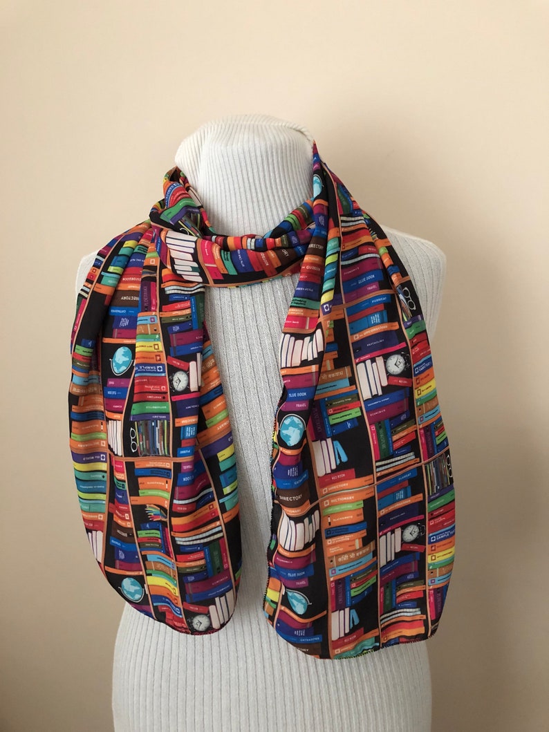 Bookshelf Scarf Literary Gifts for Her Book Club Gifts - Etsy