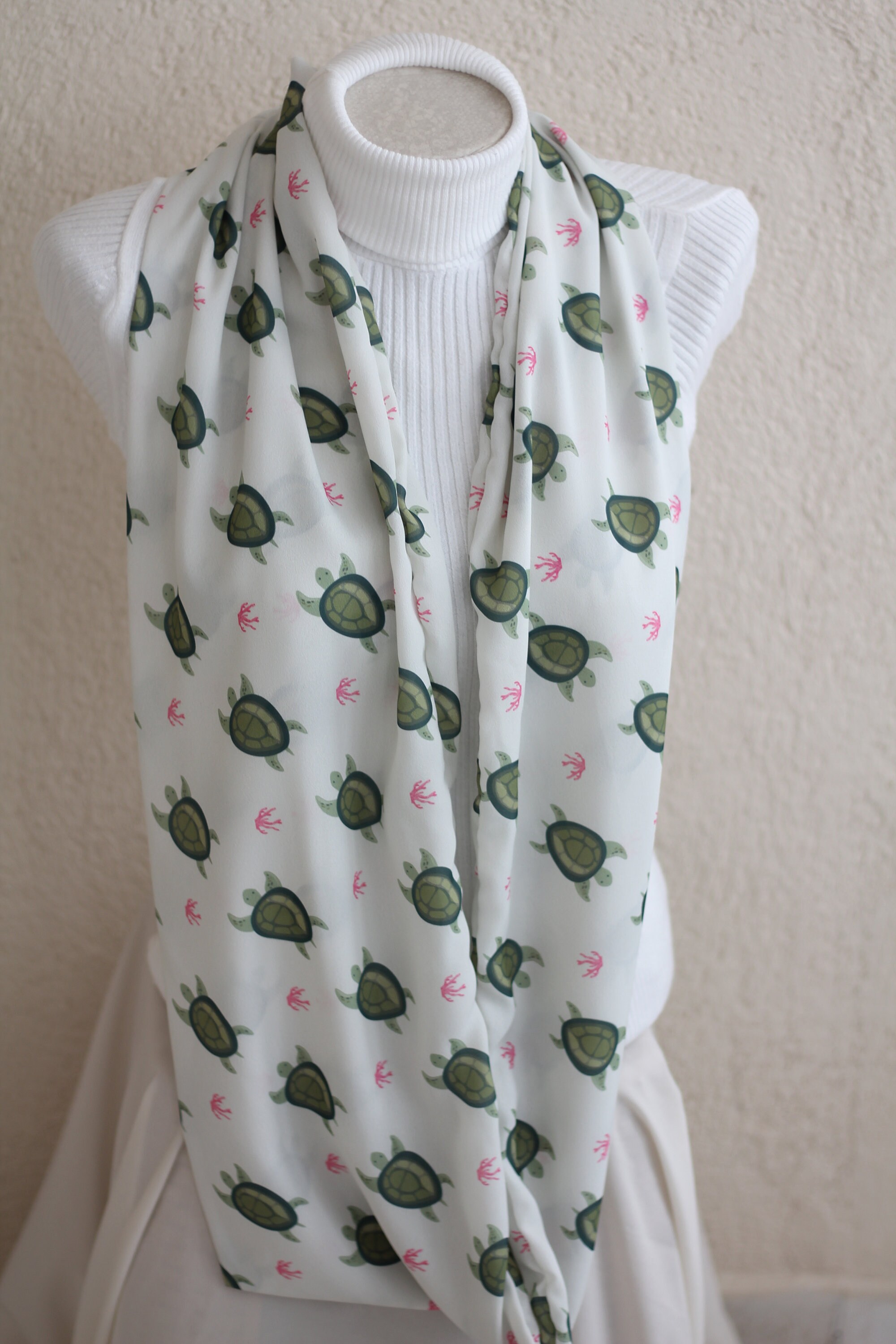 Sea Turtle Scarf Save The Ocean Infinity Scarf Sea Turtle | Etsy