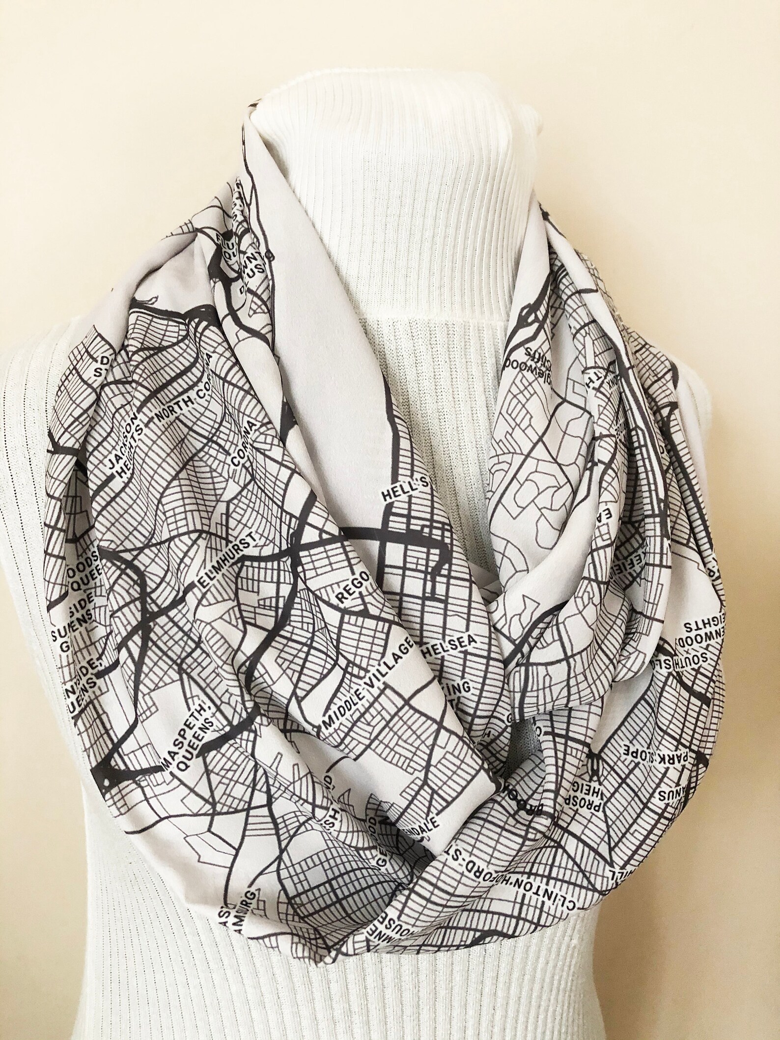 New York City Map Scarf New York Gifts Manhattan Map Brooklyn - Etsy