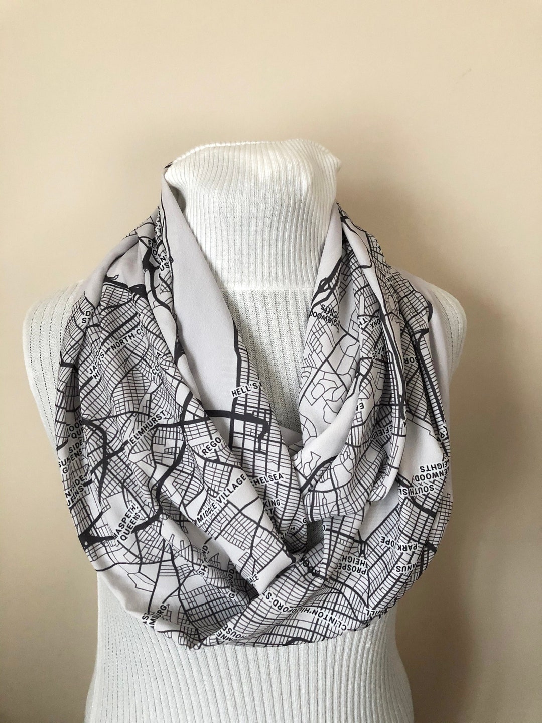 New York City Map Scarf New York Gifts Manhattan Map Brooklyn Gifts - Etsy