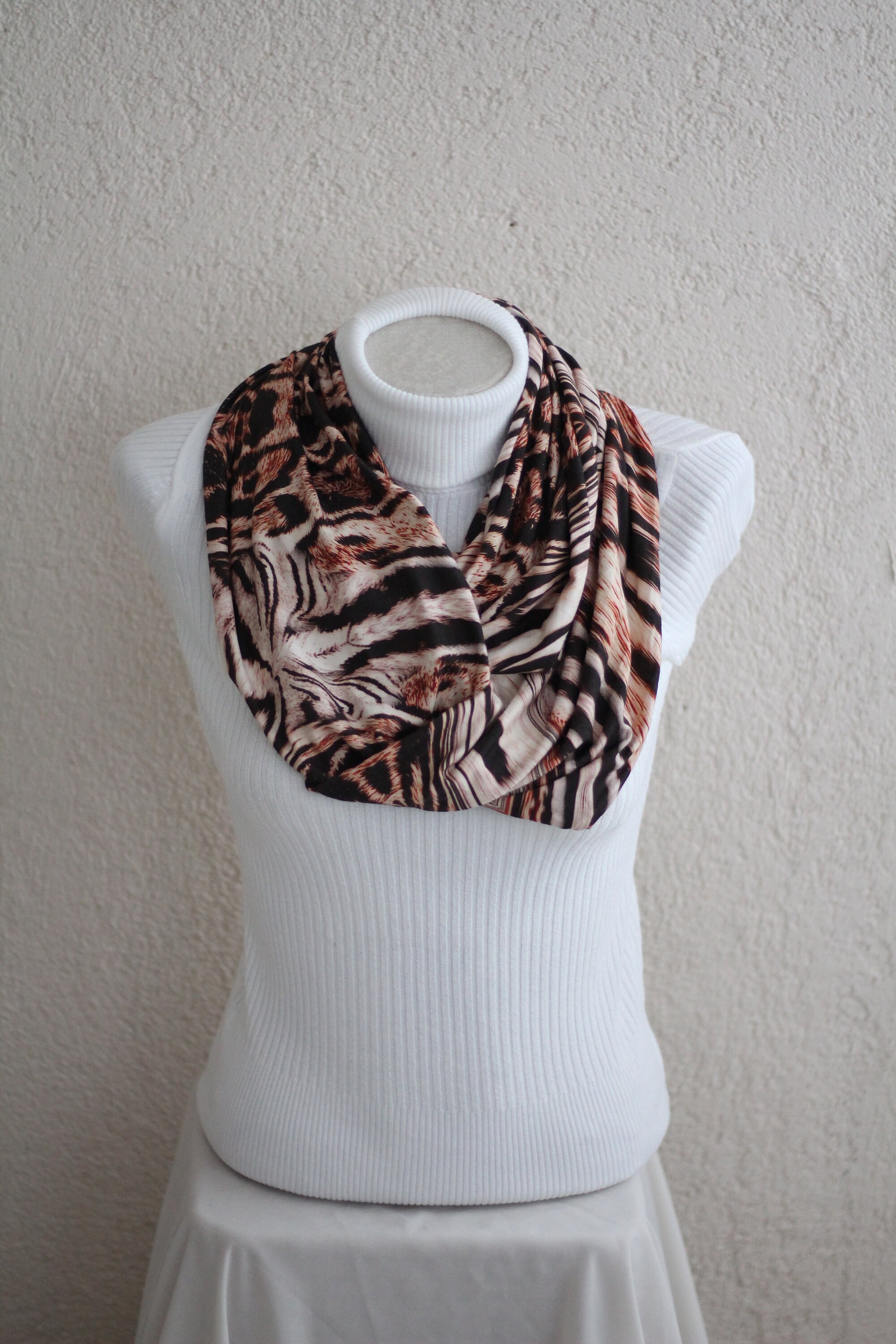 Leopard Scarf Animal Prints Infinity Scarf Jersey Scarf Fall | Etsy