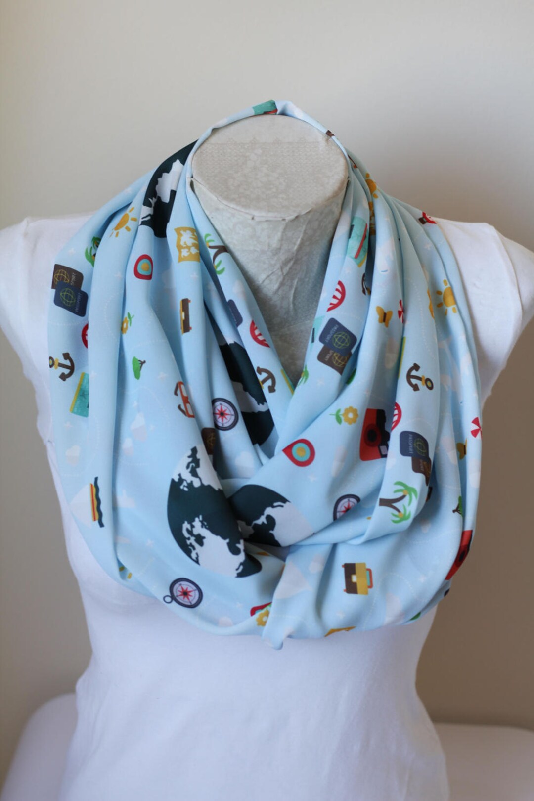 Travel Scarf Tralvel Map Scarf Scarf Traveller Gifts for Women Compass ...