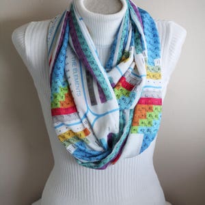 Periodic Table Scarf Elements Infinity Scarf Chemistry Gift Science Art ...