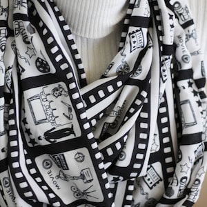 Cinema Infinity Scarf Movie Scarf Movie Lover Gift Film Strip Black and ...