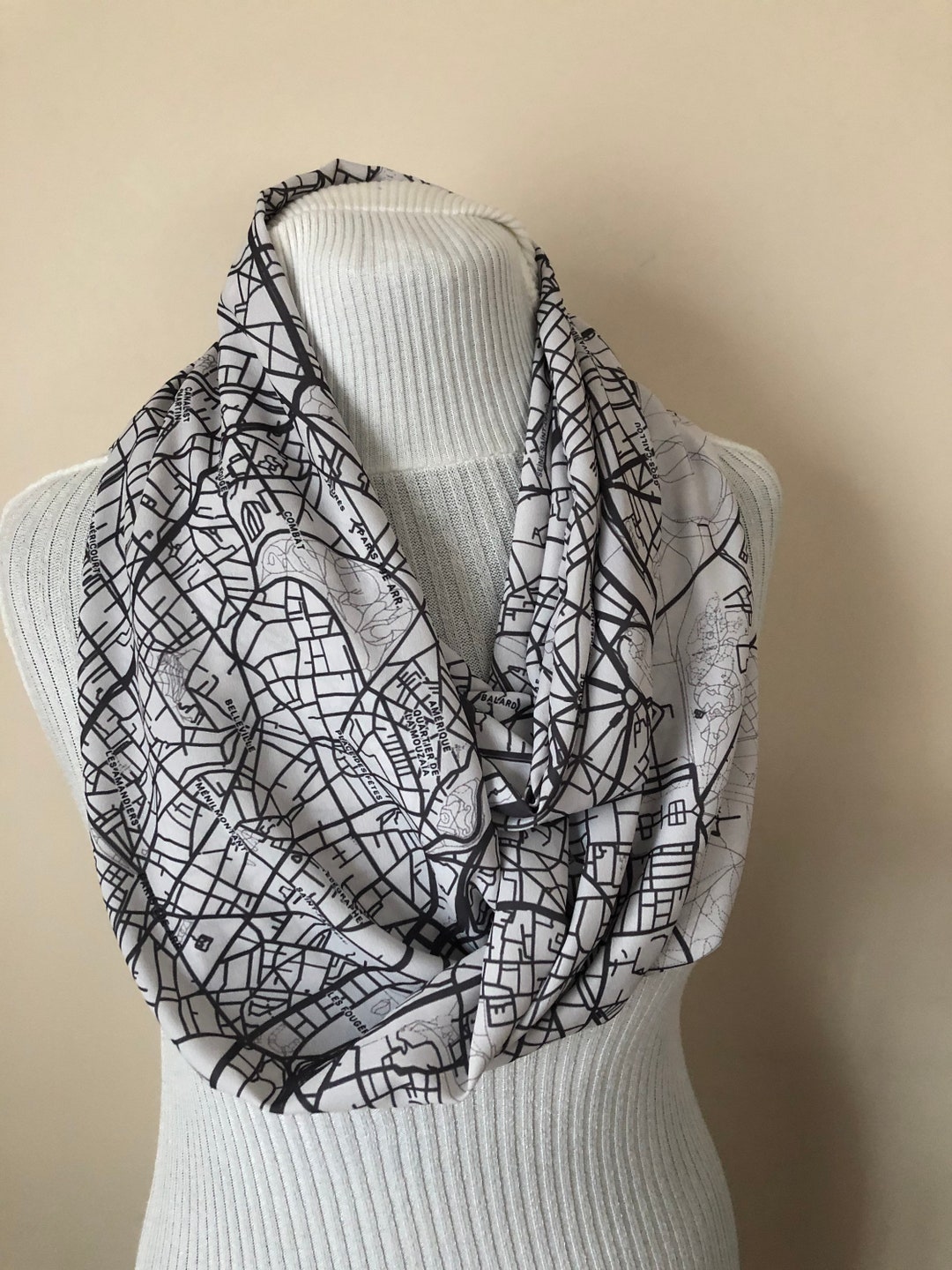 Paris Map Scarf Paris Gifts - Etsy