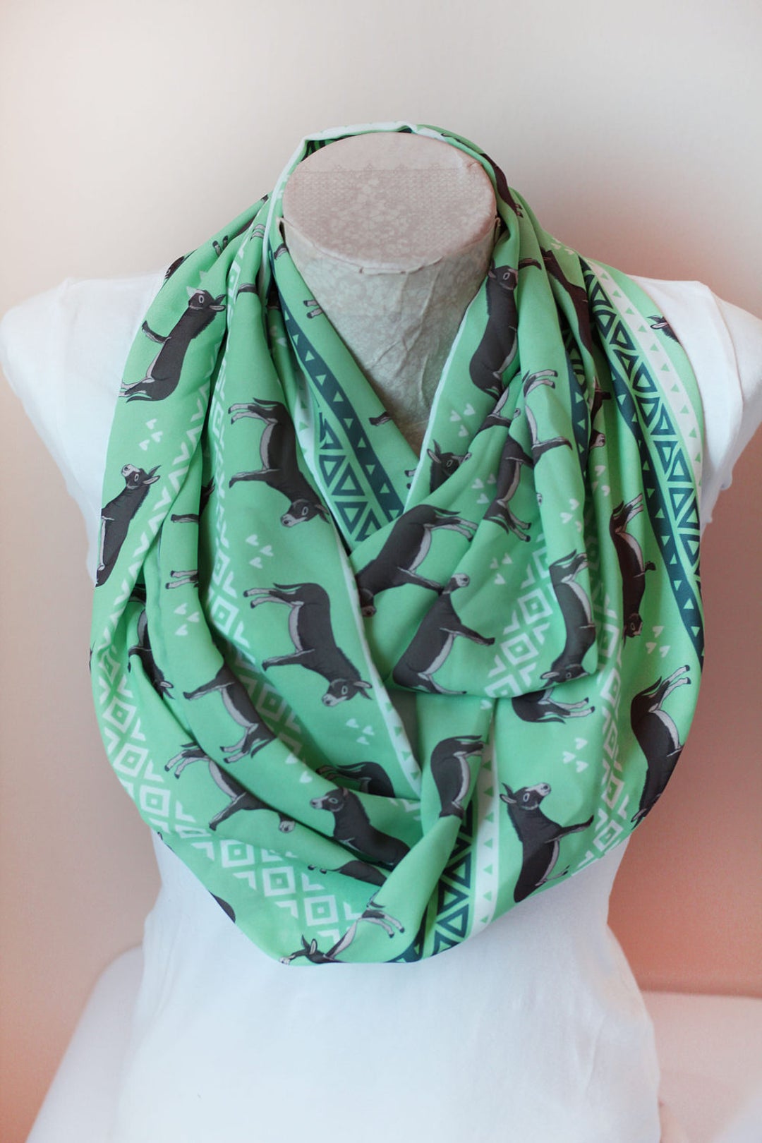 Donkey Scarf, Animal Infinity Scarf - Christmas Gifts for Her for Girls ...