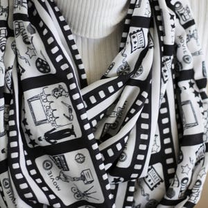 Cinema Infinity Scarf Movie Scarf Movie Lover Gift Film Strip Black and ...