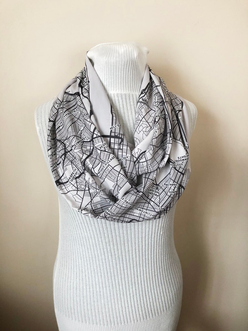 New York City Map Scarf New York Gifts Manhattan Map Brooklyn - Etsy
