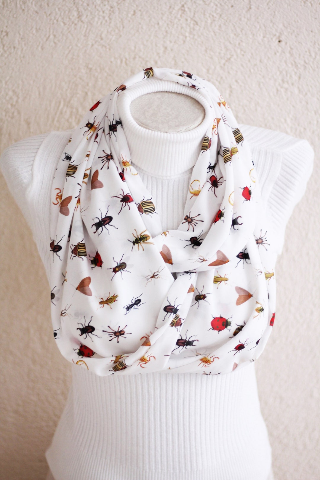 Insects Scarf Bug Infinity Scarf Beetles Ladybug Gifts Moth Scorpion ...