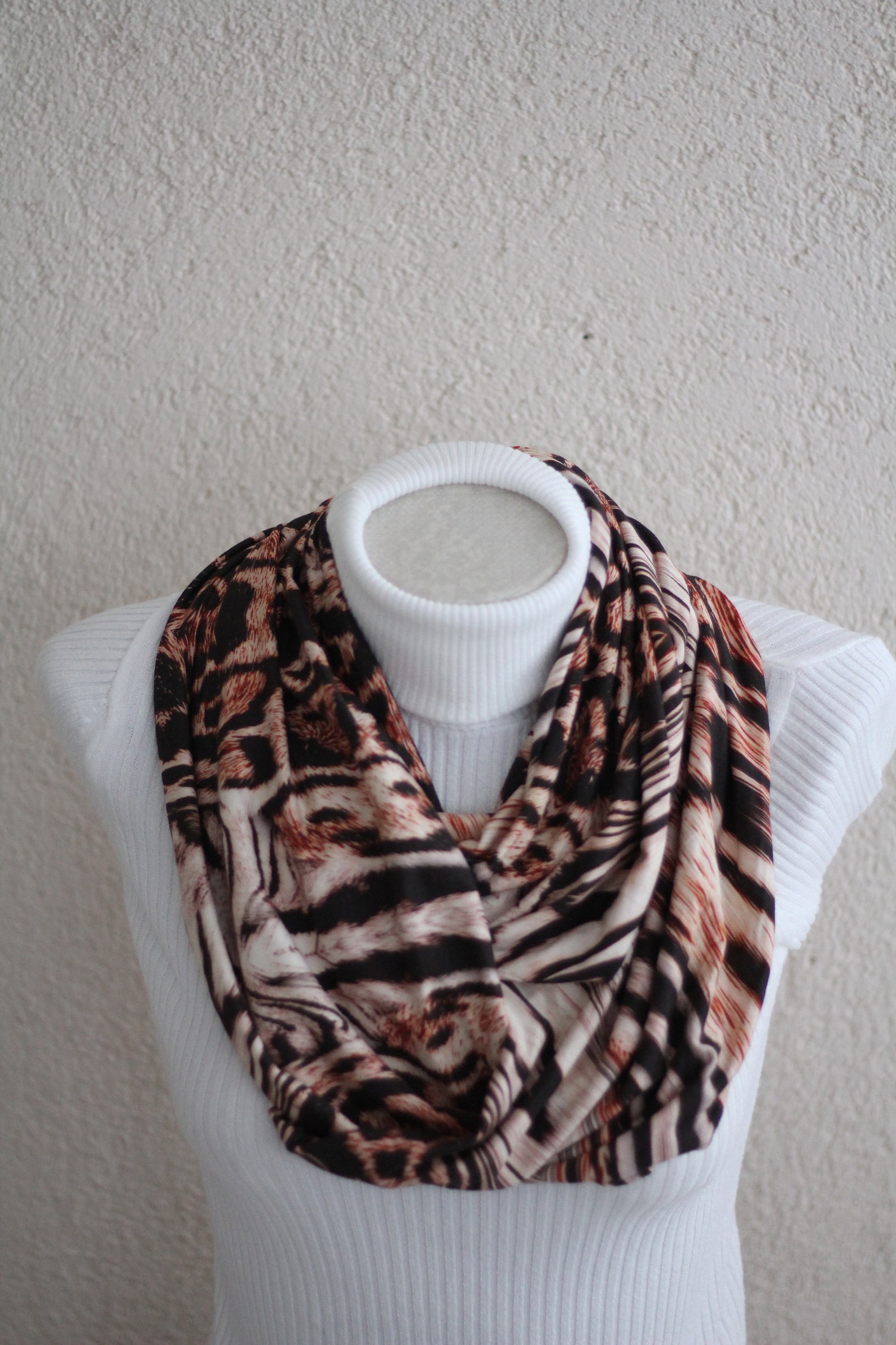 Leopard Scarf Animal Prints Infinity Scarf Jersey Scarf Fall | Etsy