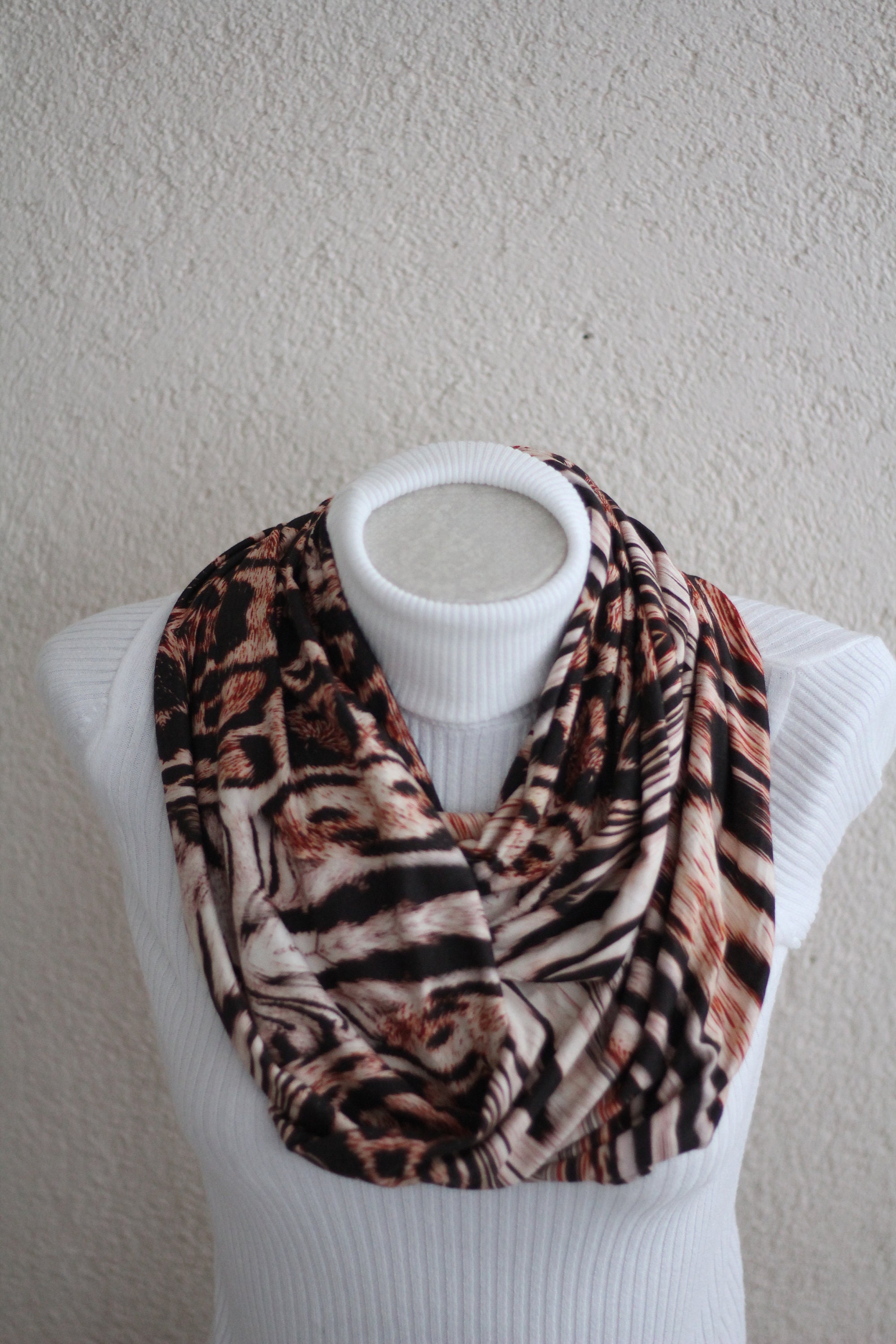 Leopard Scarf Animal Prints Infinity Scarf Jersey Scarf Fall | Etsy