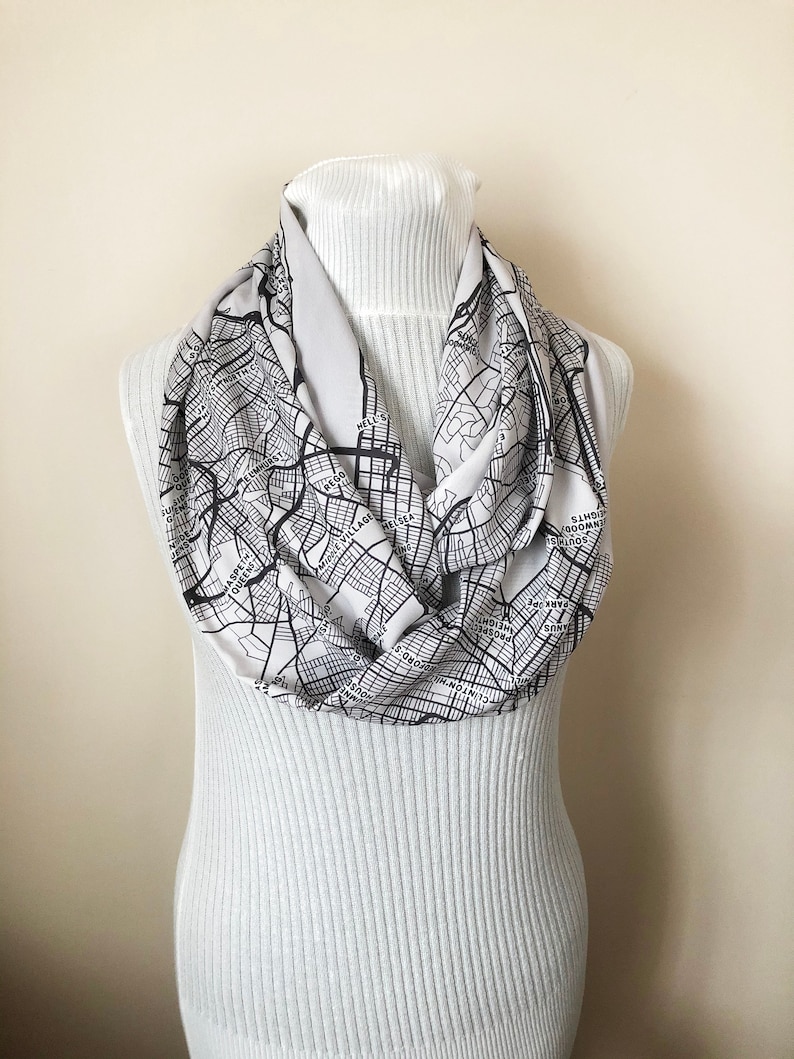 New York City Map Scarf New York Gifts Manhattan Map Brooklyn - Etsy