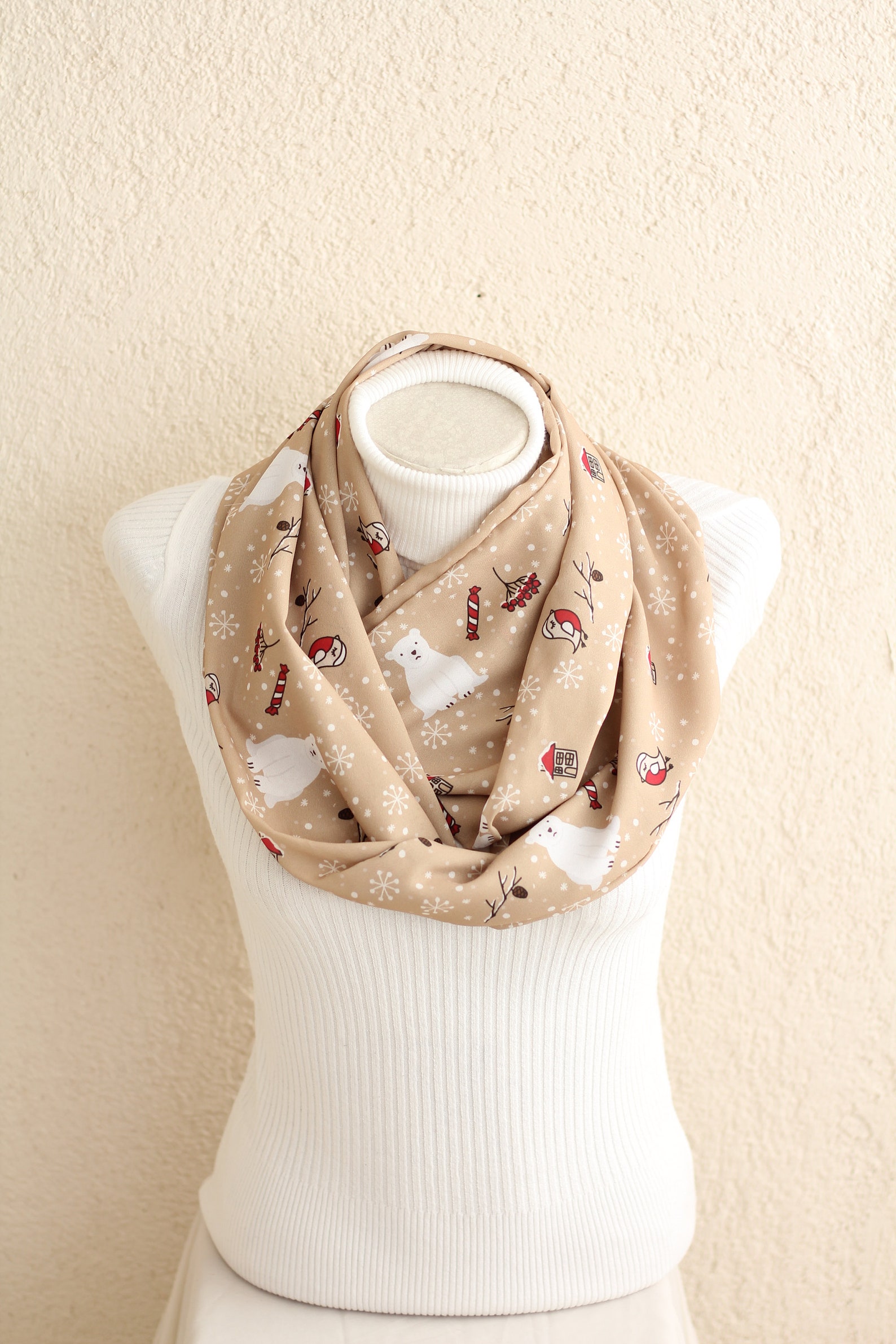 Polar Bear Scarf Bear Infinity Scarf Christmas Gift Ideas | Etsy