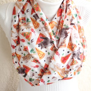 Pizza Cat Scarf, Cat Infinity Scarf - Pizza Party Crazy Cat Lady ...