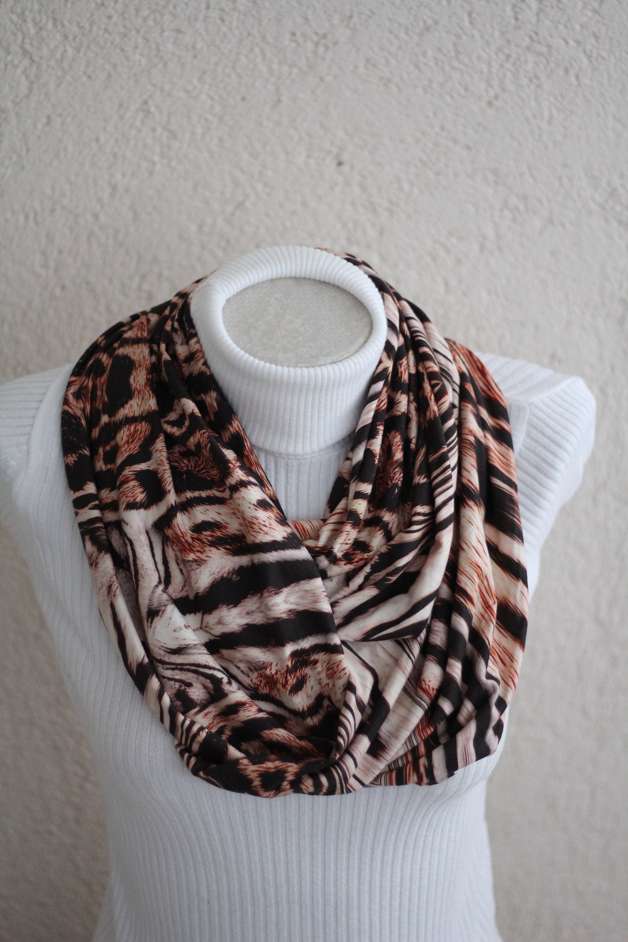Leopard Scarf Animal Prints Infinity Scarf Jersey Scarf Fall | Etsy