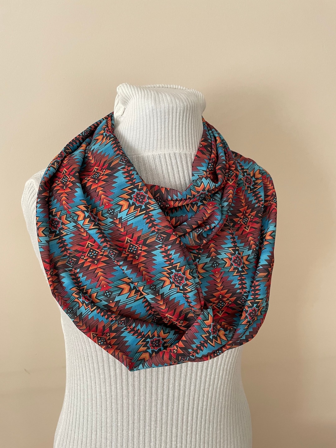 Navajo Scarf Native American Infinity Scarf Aztec Gifts for Wife ...