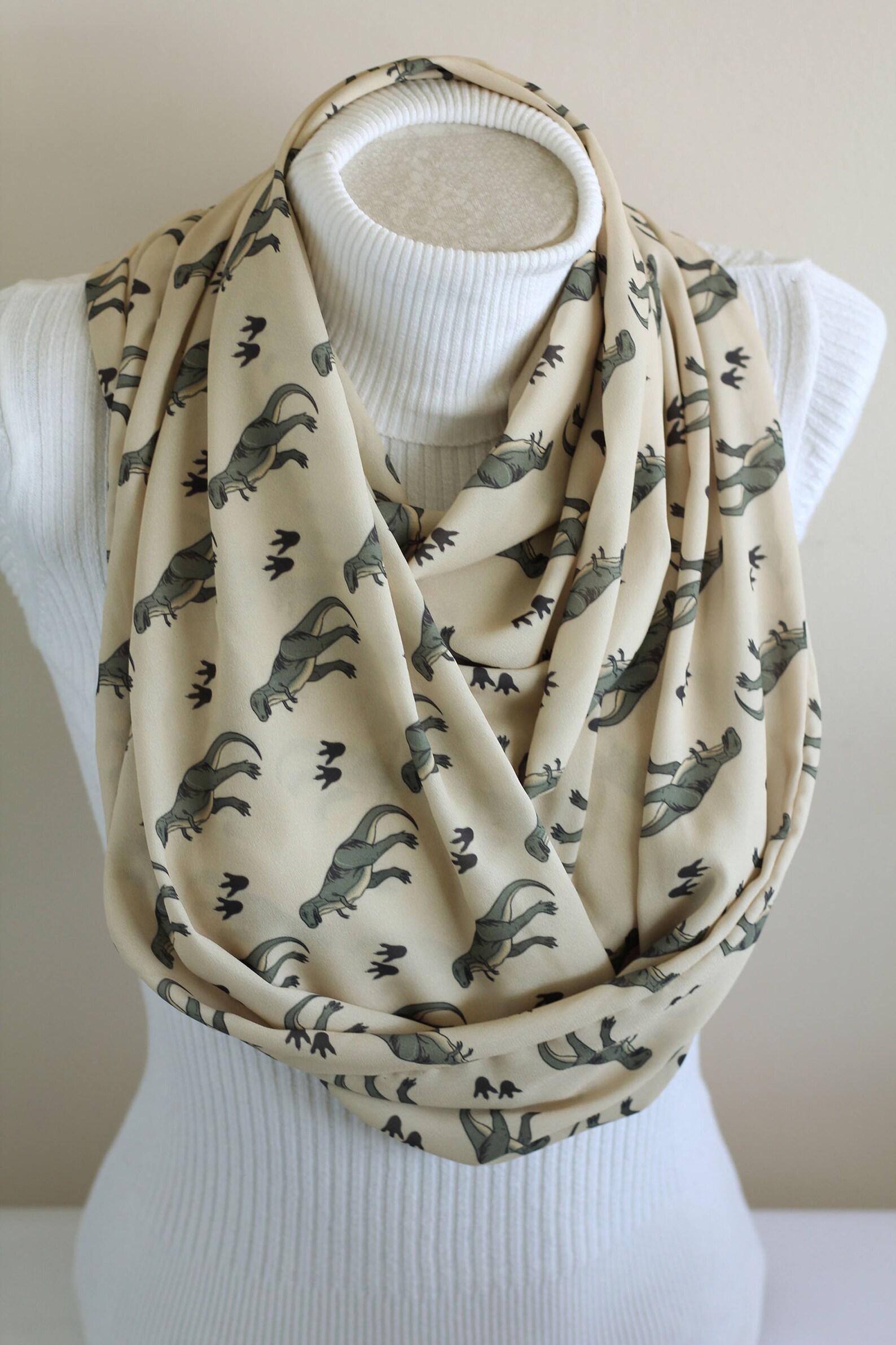 Dinosaur Scarf, T-rex Scarf - Dinosaur Fossil Infinity Scarf Dinosaur ...