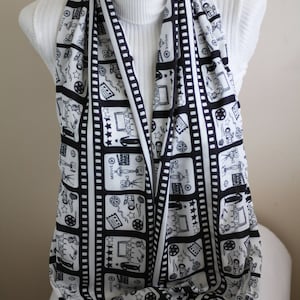 Cinema Infinity Scarf Movie Scarf Movie Lover Gift Film Strip Black and ...