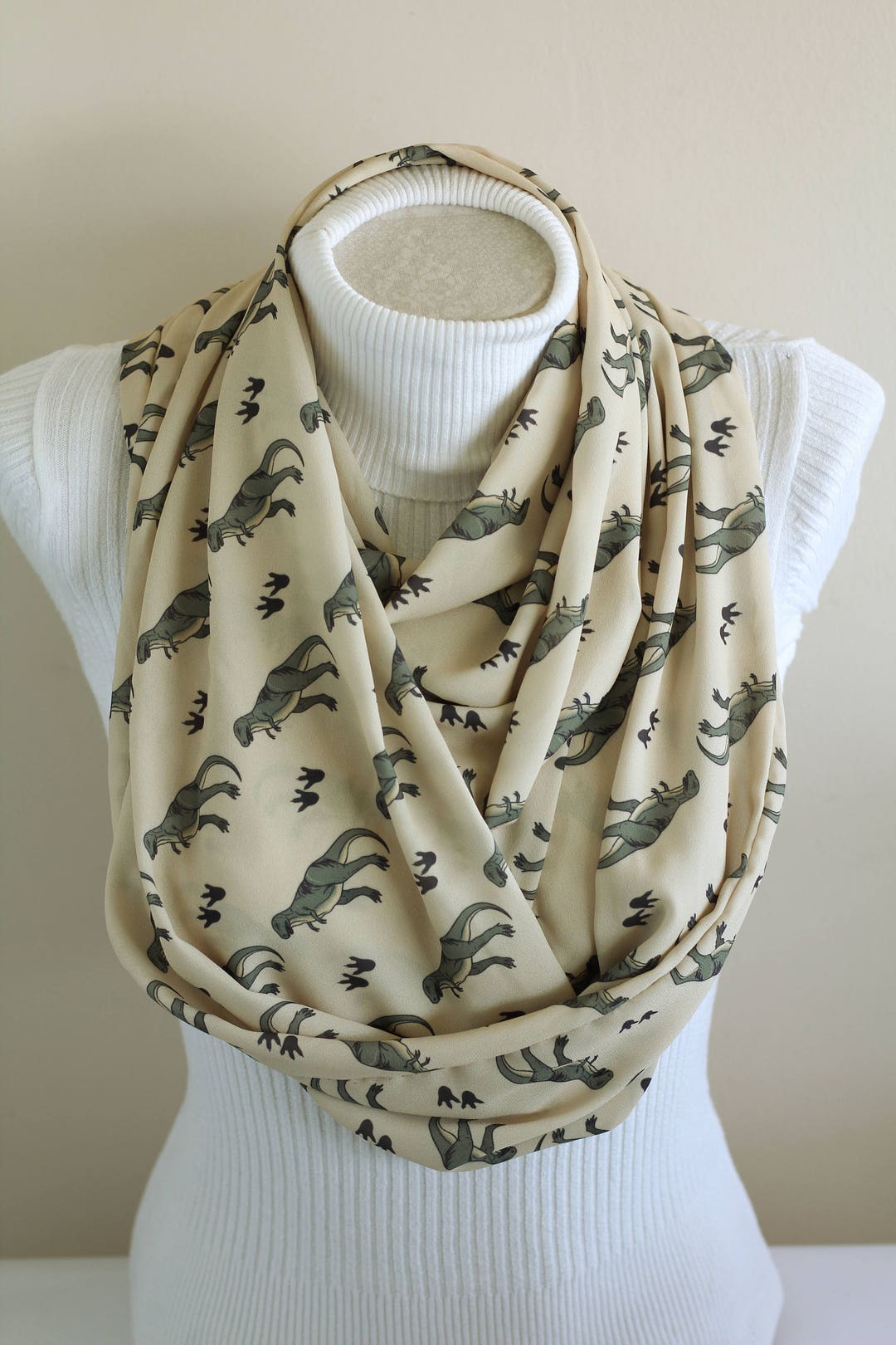 Dinosaur Scarf, T-rex Scarf - Dinosaur Fossil Infinity Scarf Dinosaur ...