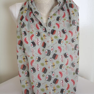 Sushi Scarf Foodie Chef Gifts for Her Infinity Scarf Japanese Food ...