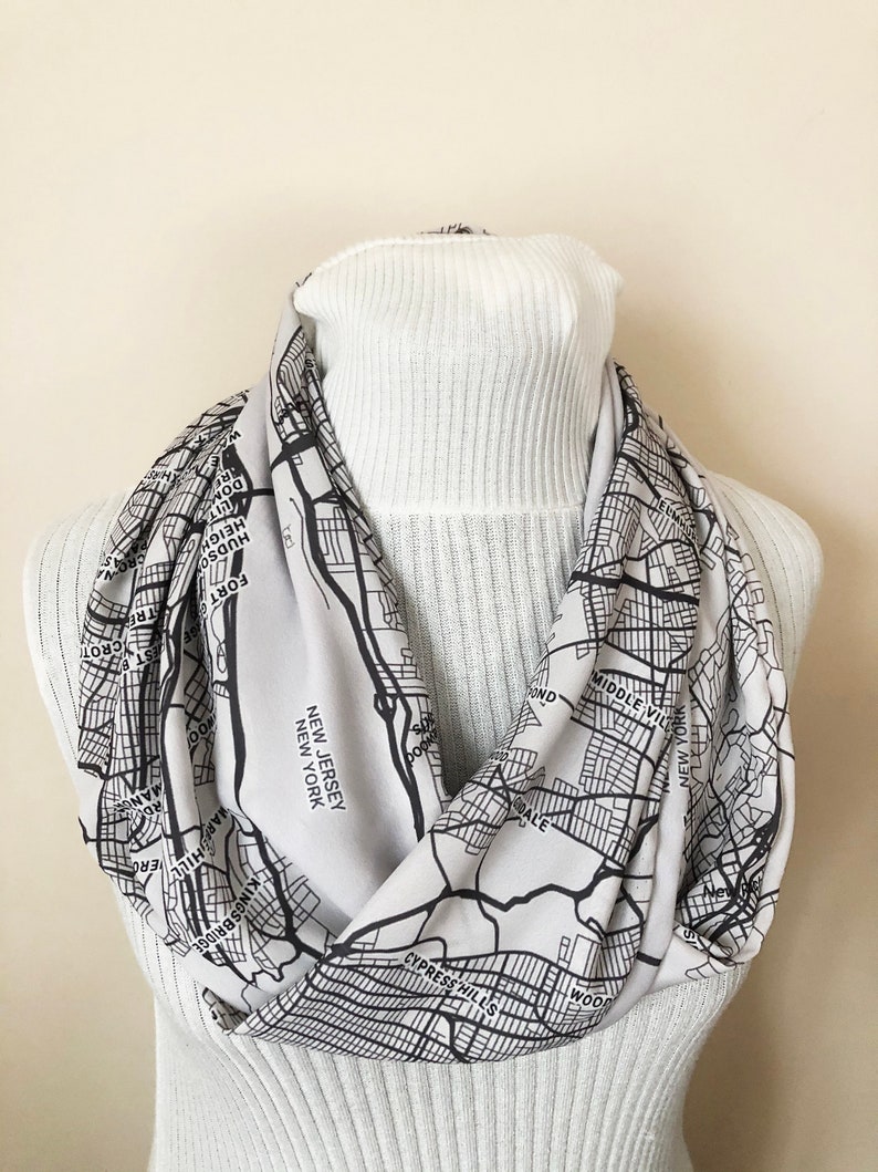 New York City Map Scarf New York Gifts Manhattan Map Brooklyn - Etsy