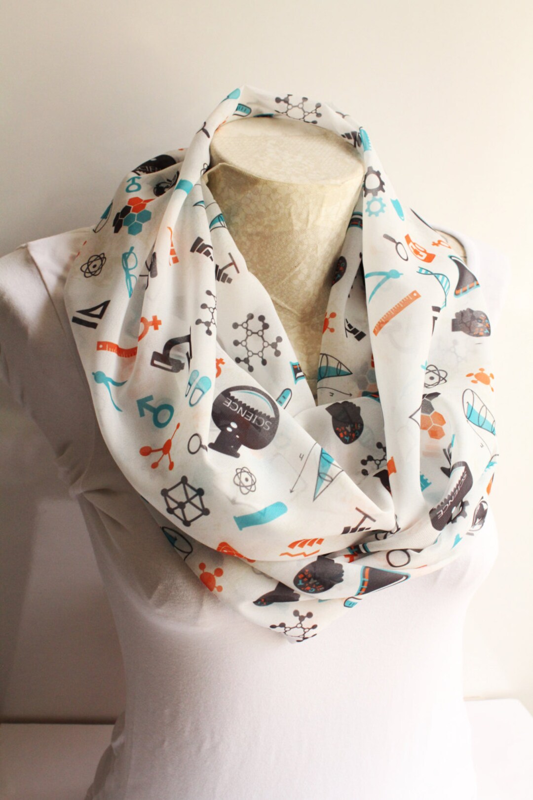 Science Infinity Scarf: Molecule & DNA Print Chiffon Scarf - Etsy