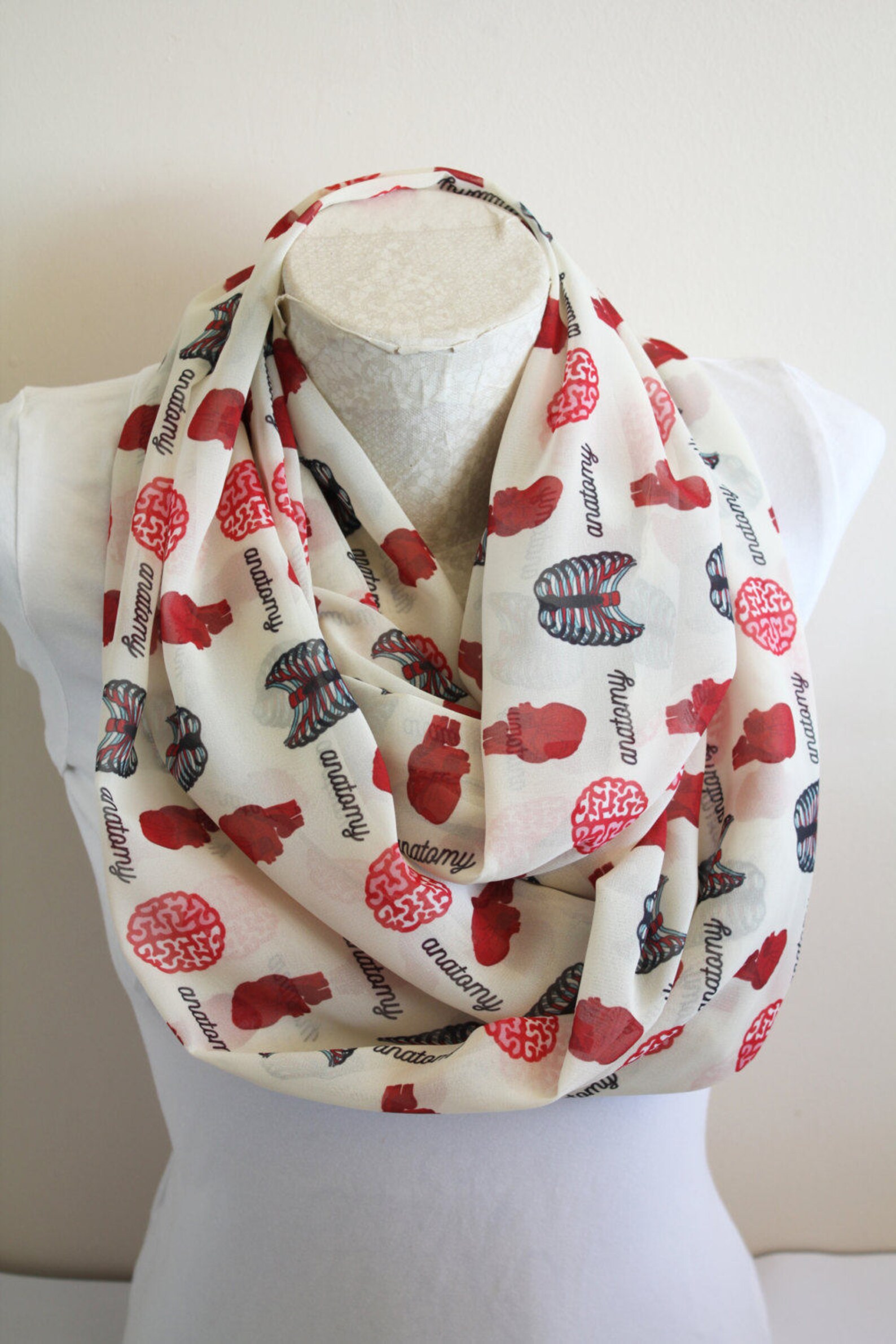 Anatomy Gifts, Infinity Scarf, Medical Assistant Gift Anatomy Scarf ...