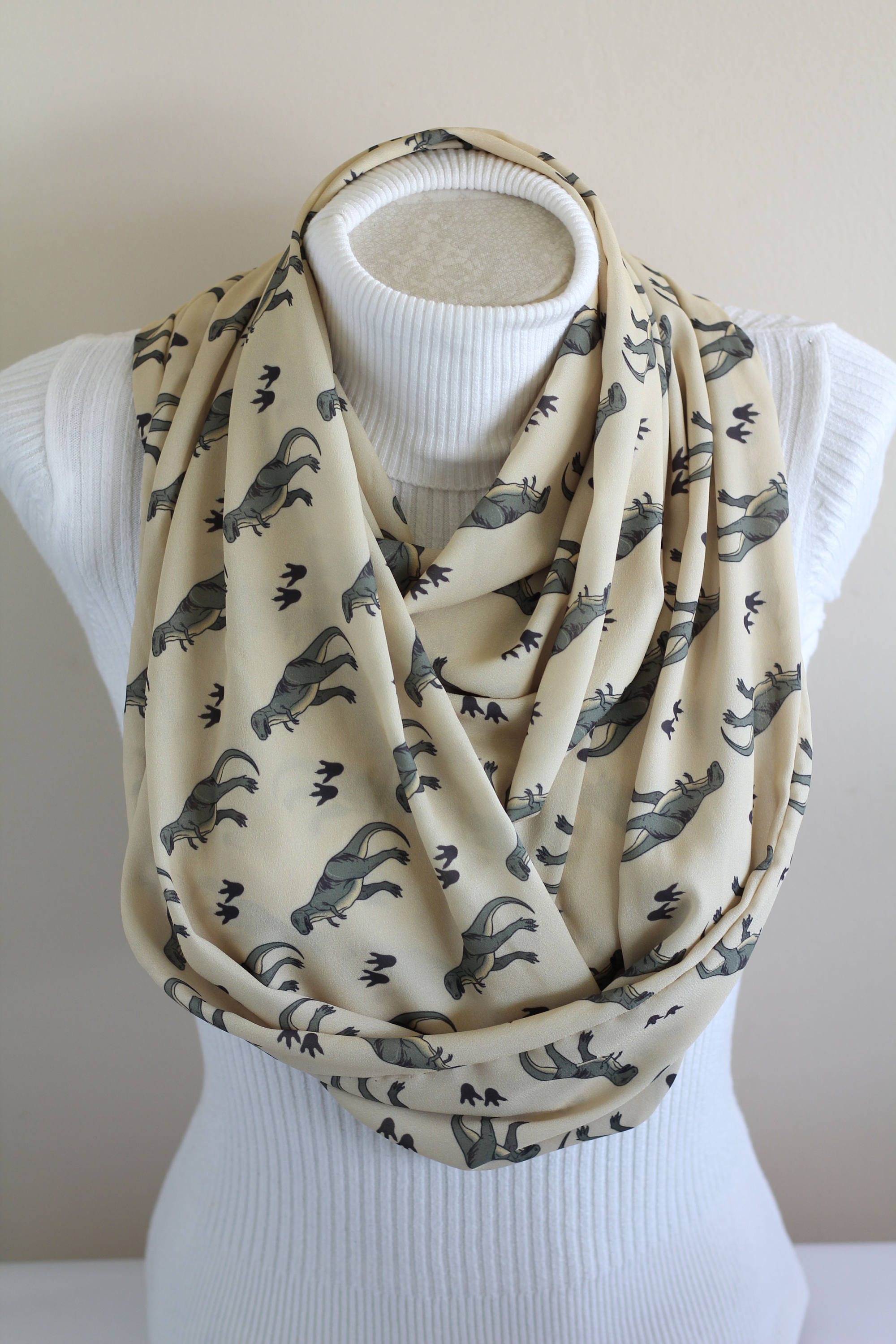 Dinosaur Scarf, T-rex Scarf - Dinosaur Fossil Infinity Scarf Dinosaur ...