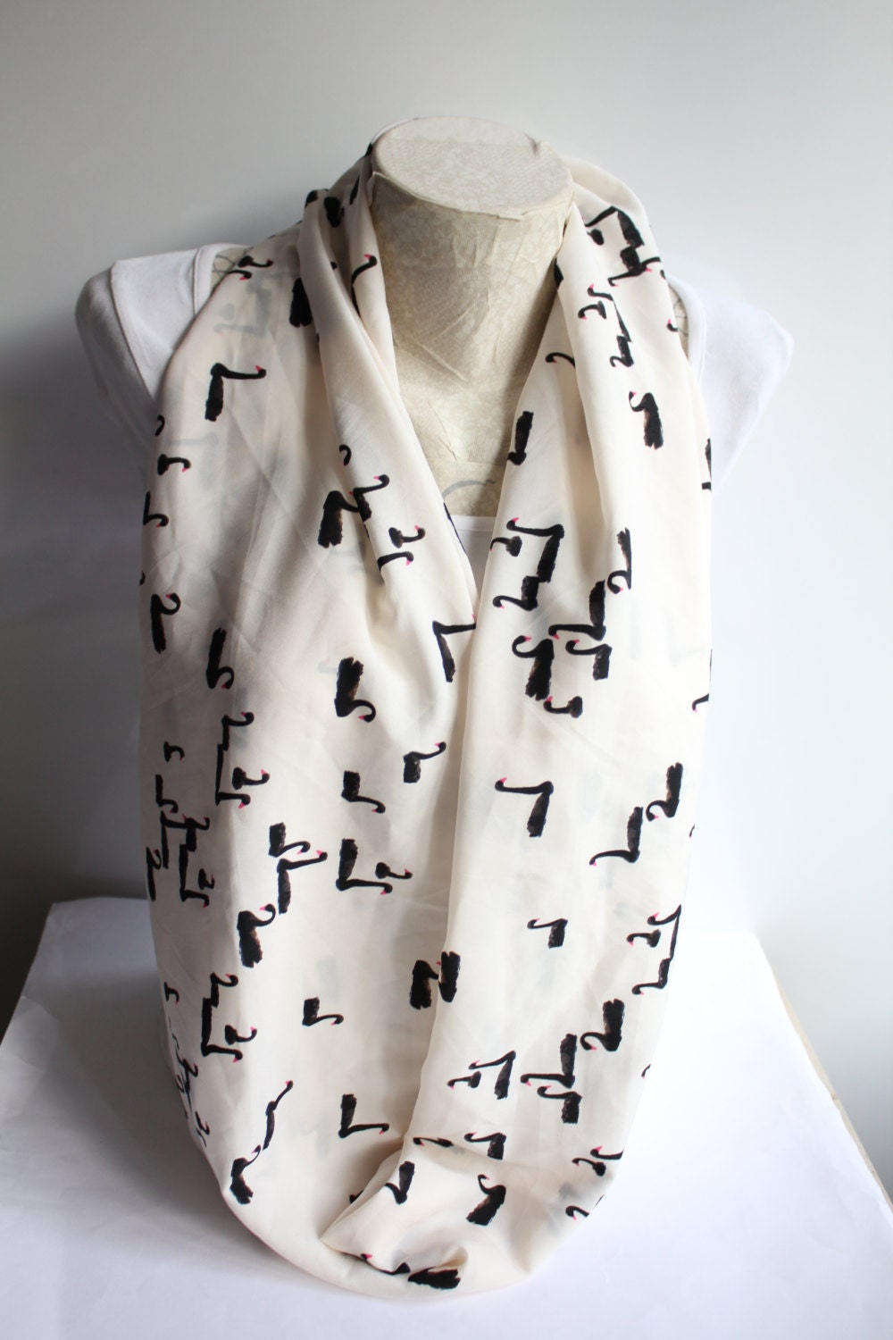 Swan Printed İnfinity Scarf black and White Infinity Scarf - Etsy