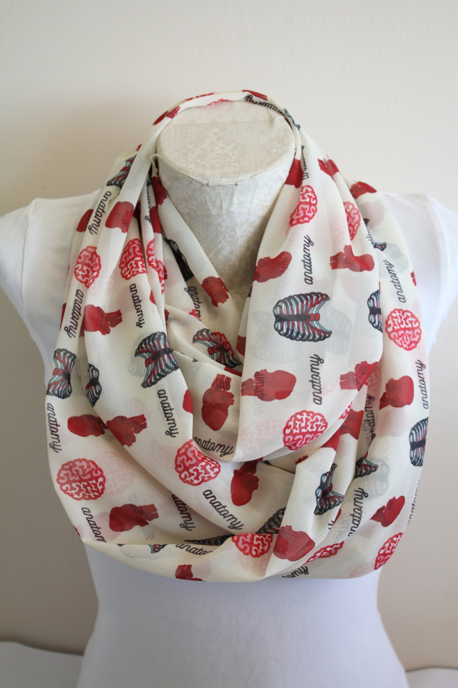 Anatomy Gifts, Infinity Scarf, Medical Assistant Gift Anatomy Scarf ...