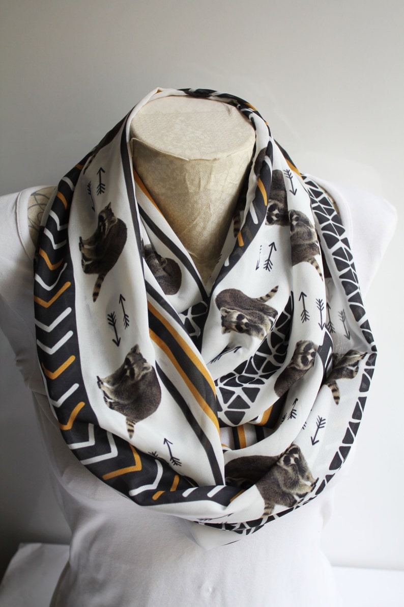 Raccoon Scarf Boho Accessories Woodland Animals Scarf Handmade | Etsy