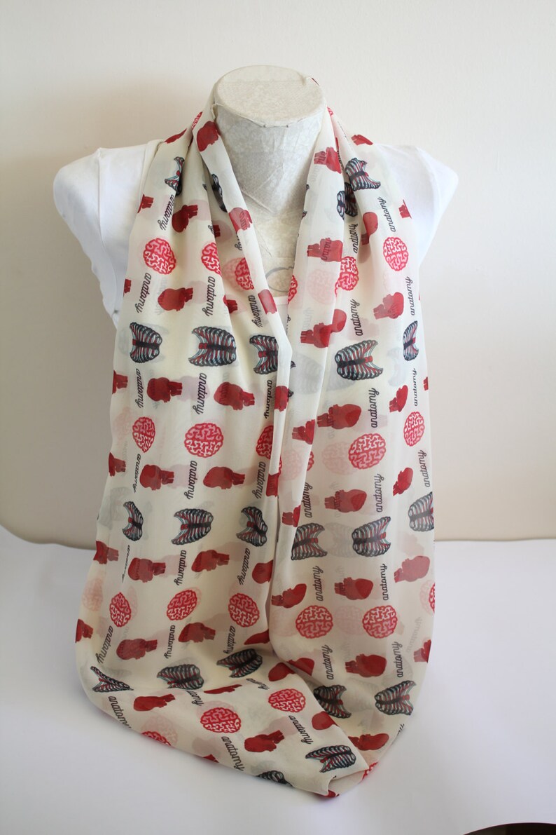 Anatomy Gifts, Infinity Scarf, Medical Assistant Gift Anatomy Scarf ...