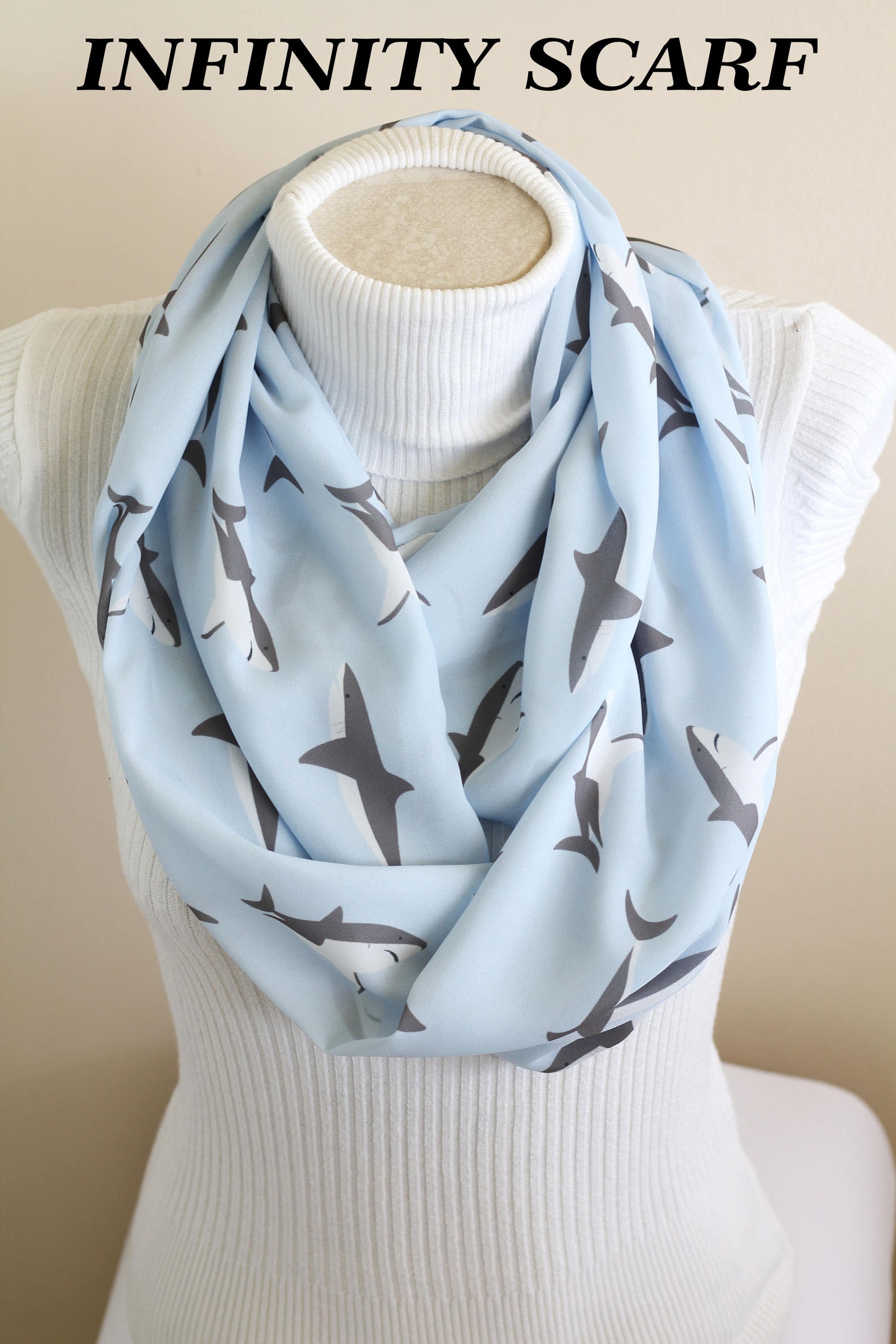 Shark Scarf Mama Shark Gifts Infinity Scarf Shark Lovers Gift - Etsy