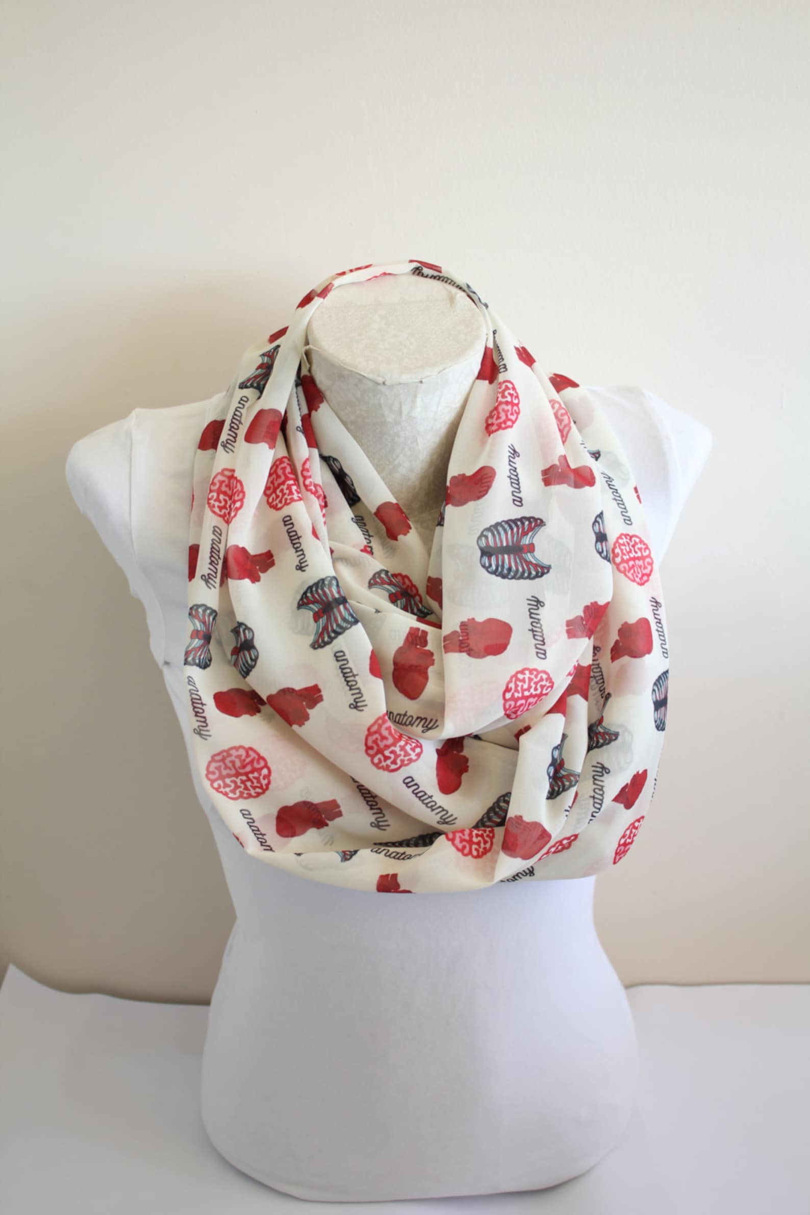 Anatomy Gifts, Infinity Scarf, Medical Assistant Gift Anatomy Scarf ...