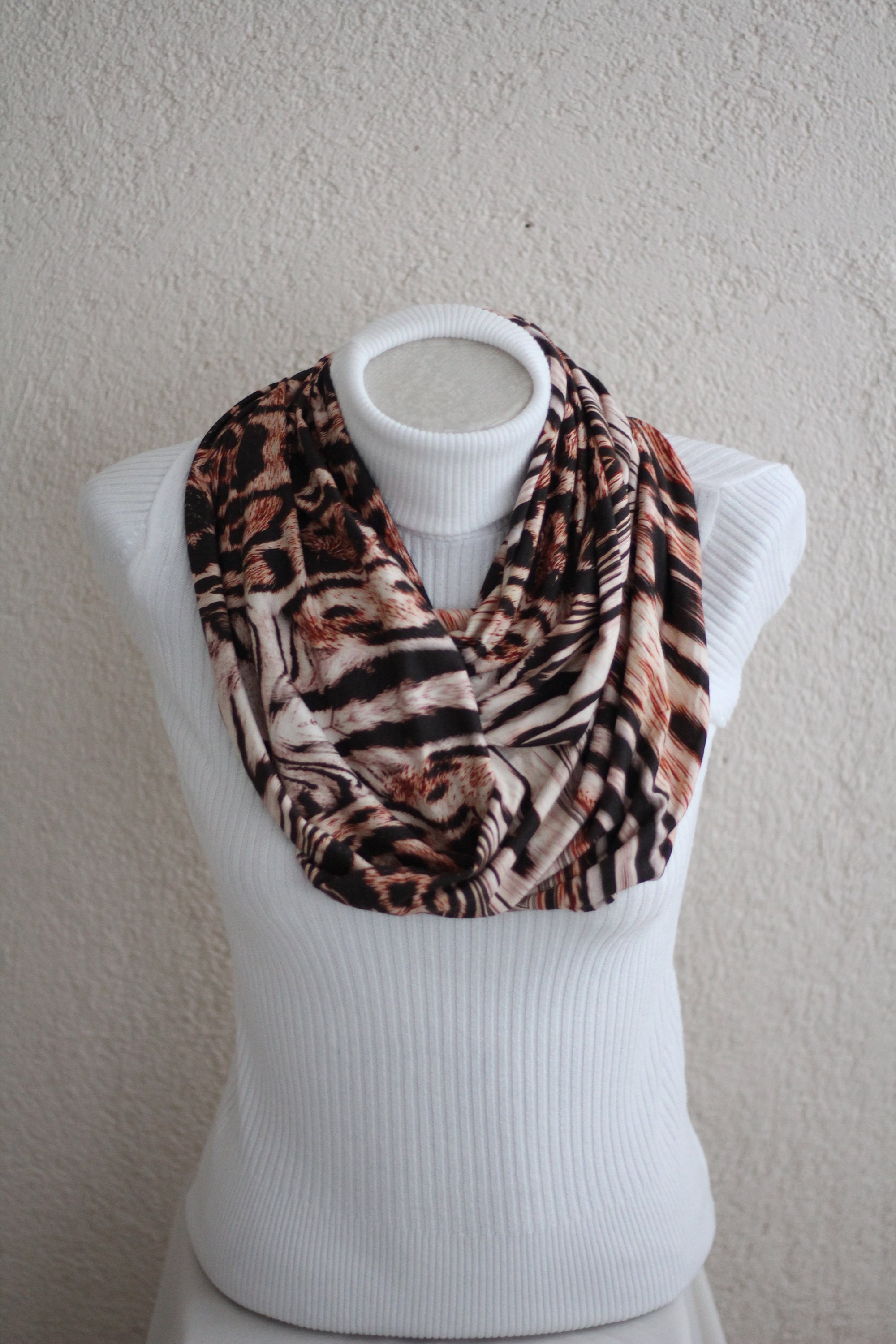 Leopard Scarf Animal Prints Infinity Scarf Jersey Scarf Fall | Etsy